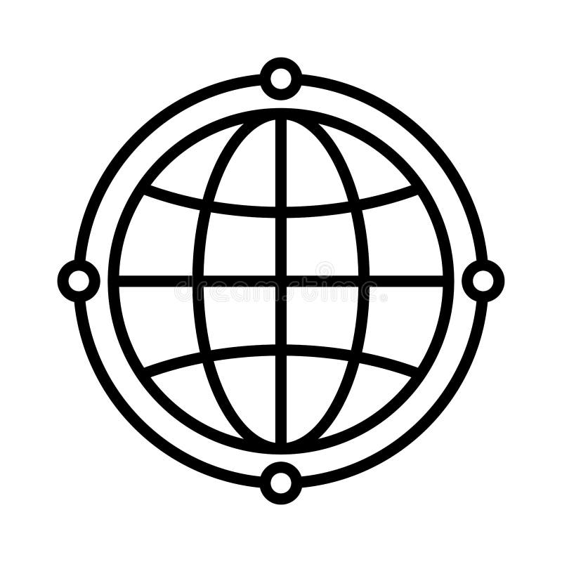 Internet Globe Icon Vector Design Template in White Background Stock ...