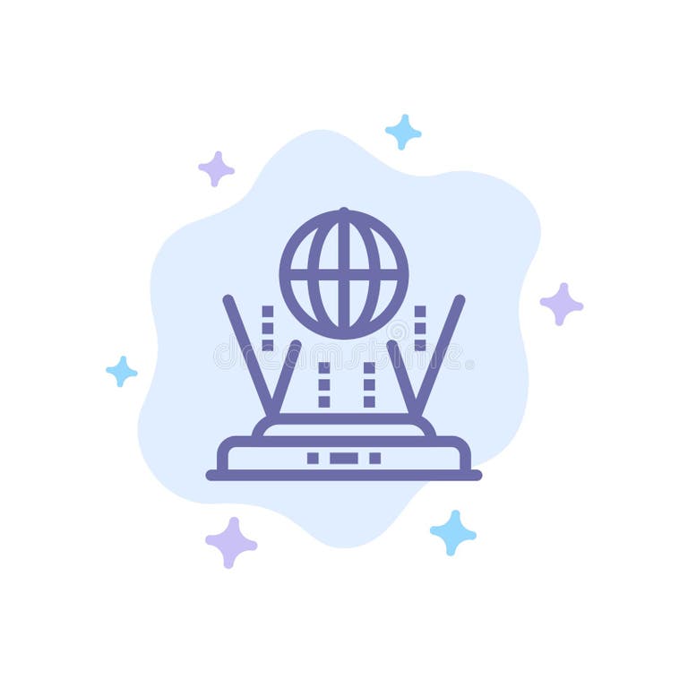 Internet, Globe, Router, Connect Blue Icon on Abstract Cloud Background ...