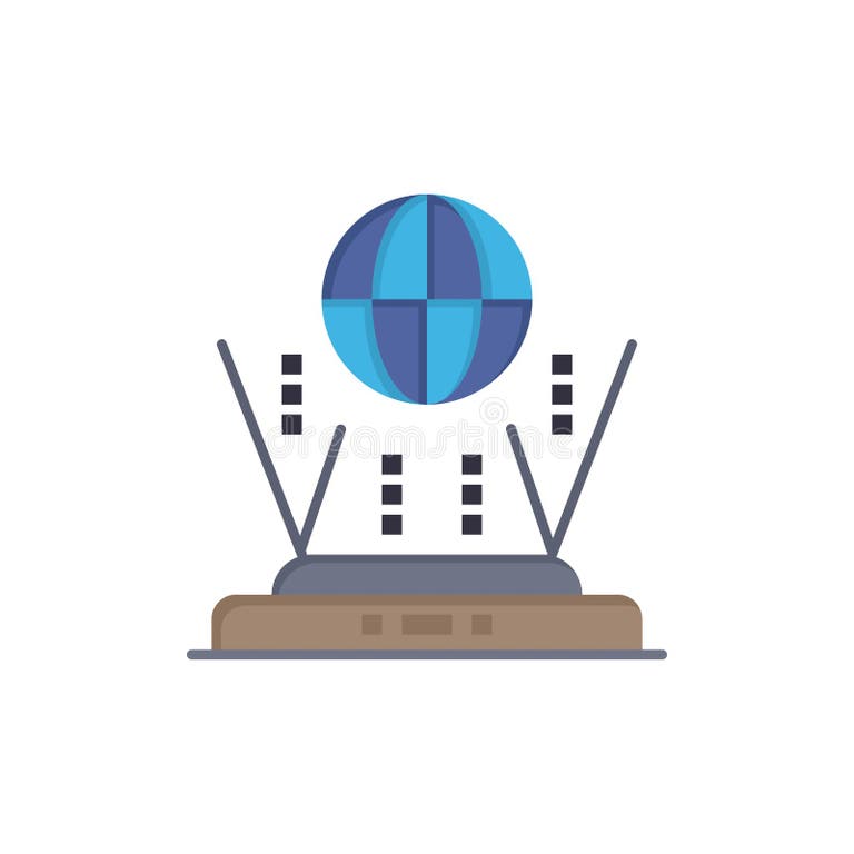 Internet, Globe, Router, Connect Flat Color Icon. Vector Icon Banner ...