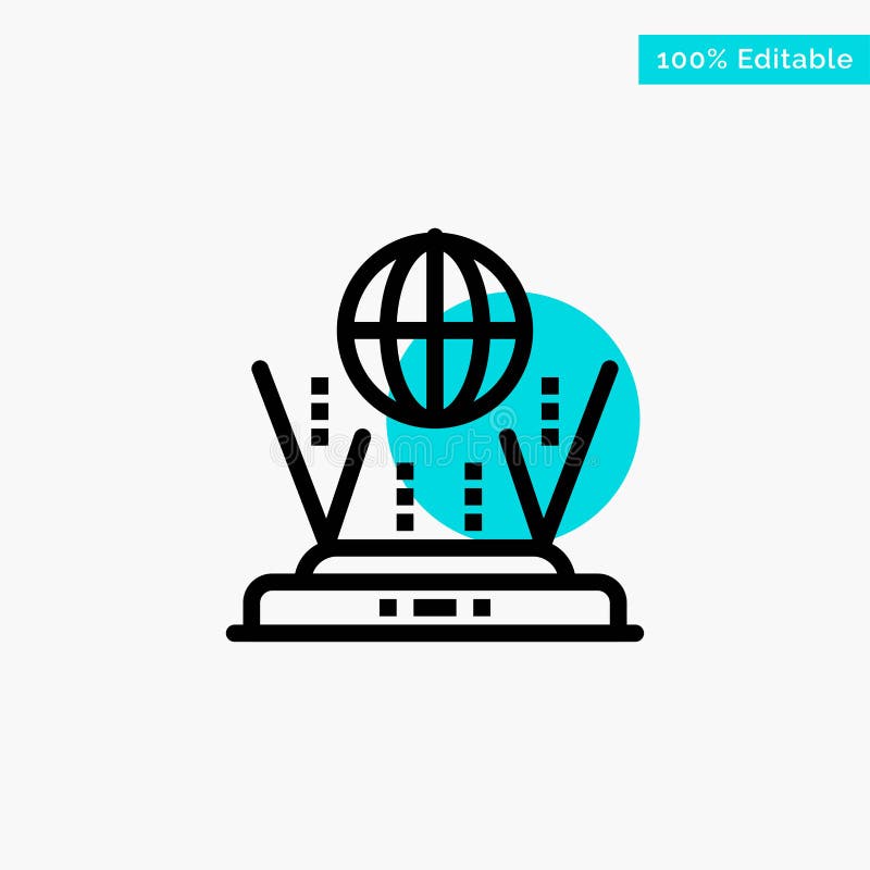 Internet, Globe, Router, Connect Turquoise Highlight Circle Point ...