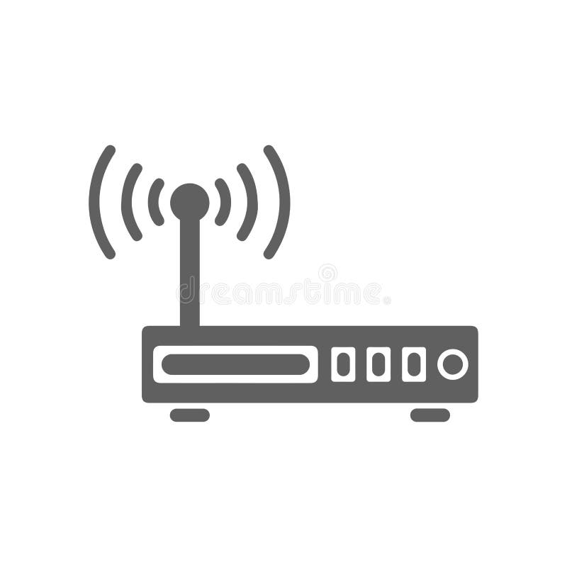 Internet, Gray Color WiFi Router Icon Stock Vector - Illustration of ...
