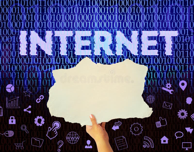Internet, Hands Holding Blank Paper Stock Image - Image of alphabet ...