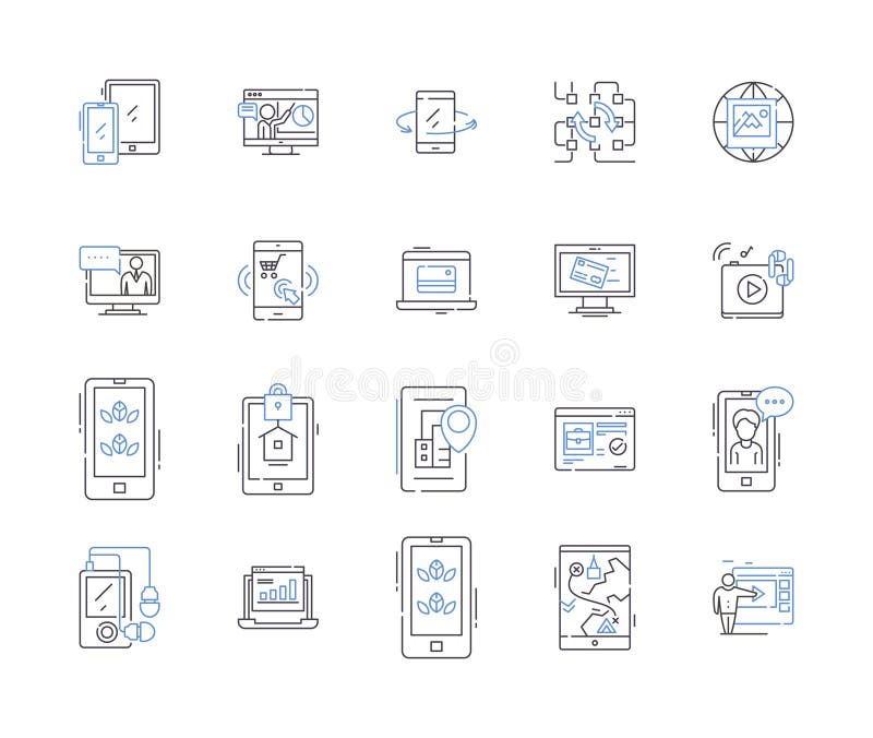 Internet and High Tech Outline Icons Collection. Internet, High-tech ...