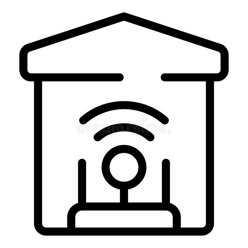 Internet House Icon Outline Vector. Secure Private Stock Illustration ...