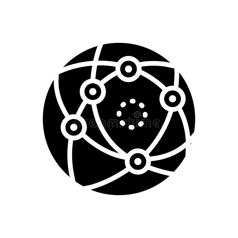 Black Solid Icon for Internet, Computer Network and Cyberspace Stock ...