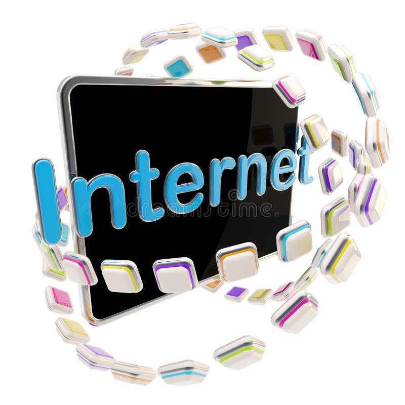 Internet Icon Emblem As a Computer Pad Screen Stock Illustration ...