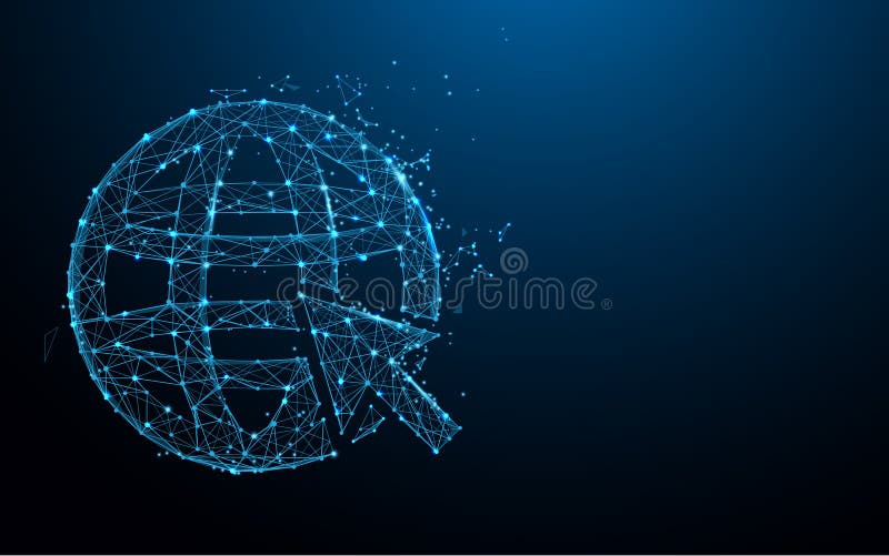 Internet Icon Form Lines, Triangles and Particle Style Design Stock ...