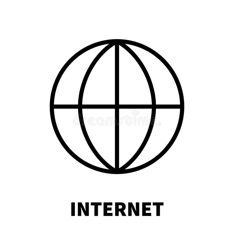 Internet Icon or Logo in Modern Line Style. Stock Vector - Illustration ...