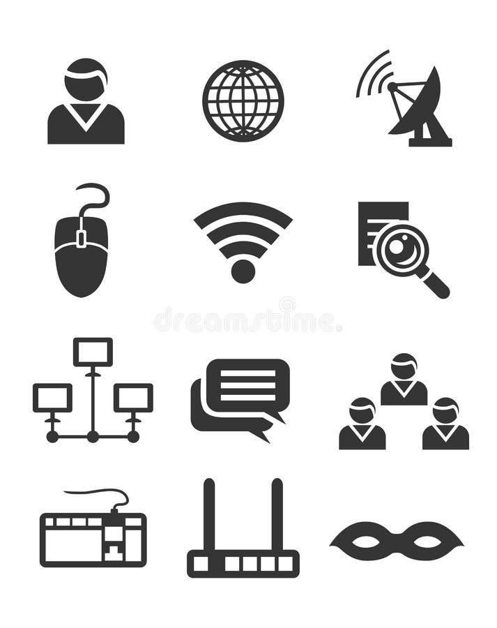 Internet icon set stock vector. Illustration of mouse - 84836476
