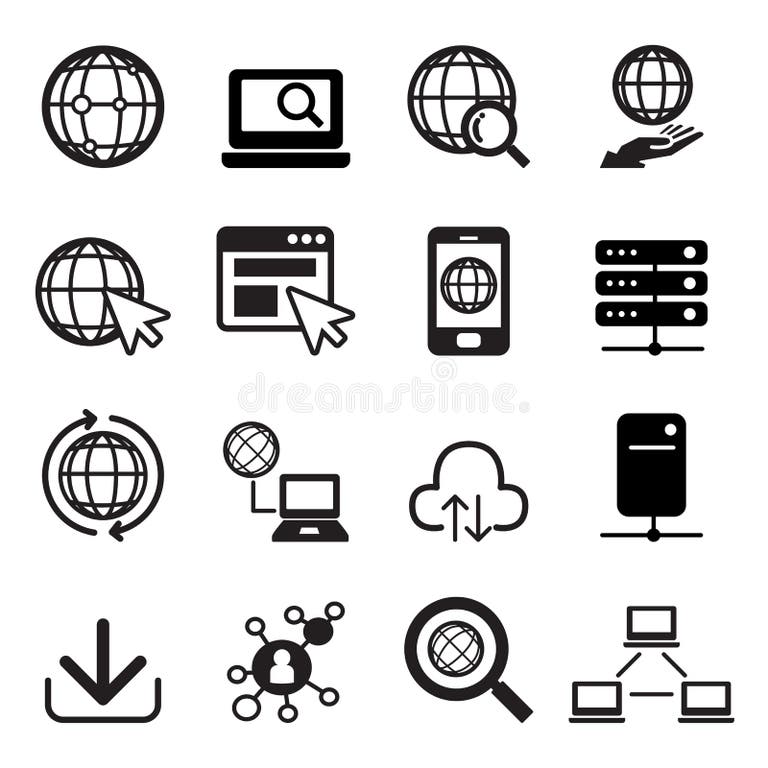 Internet icon set stock vector. Illustration of isolated - 72473086