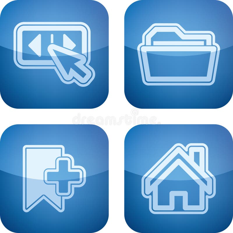 Internet Icons stock vector. Illustration of symbol, blue - 26756839