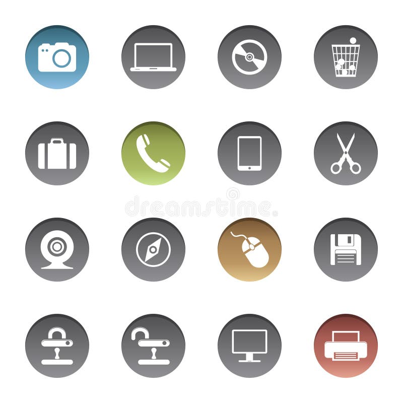 Internet icons stock vector. Illustration of camera, button - 29178608