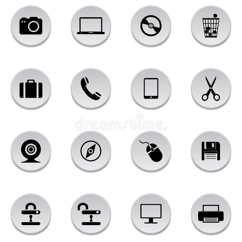 Basic web white icons stock vector. Illustration of iconset - 10375540