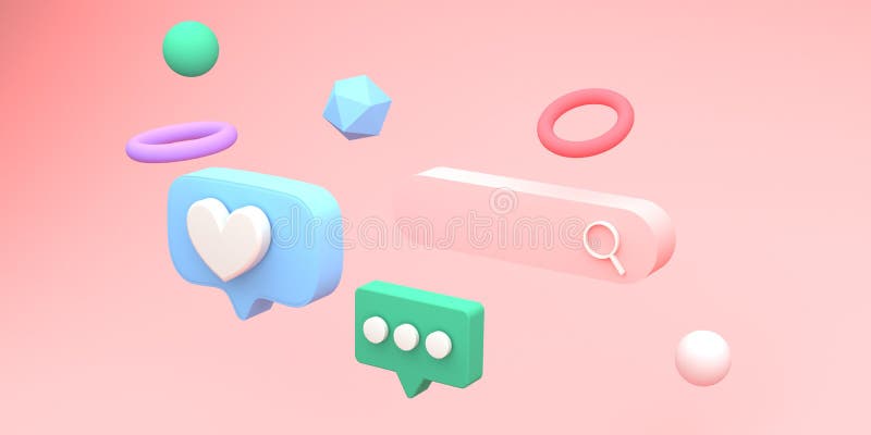 Internet Icons with Geometric Shapes Stock Illustration - Illustration ...