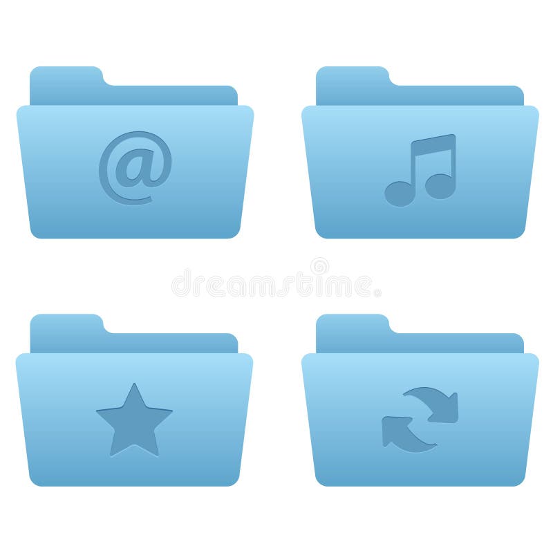 Internet Icons | Light Blue Folders 01 Stock Vector - Illustration of ...