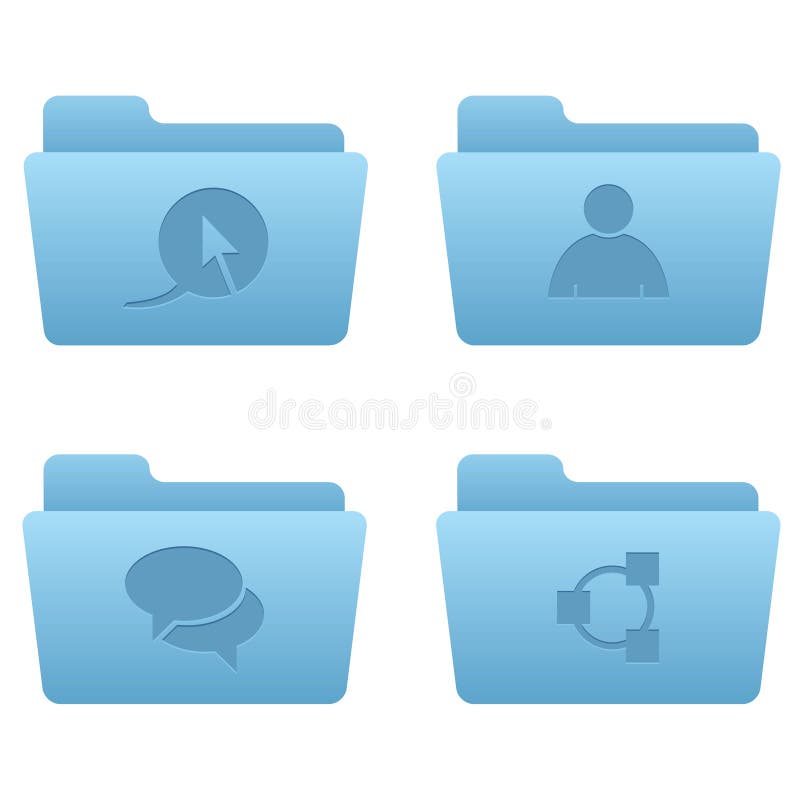 Internet Icons | Light Blue Folders 02 Stock Vector - Illustration of ...