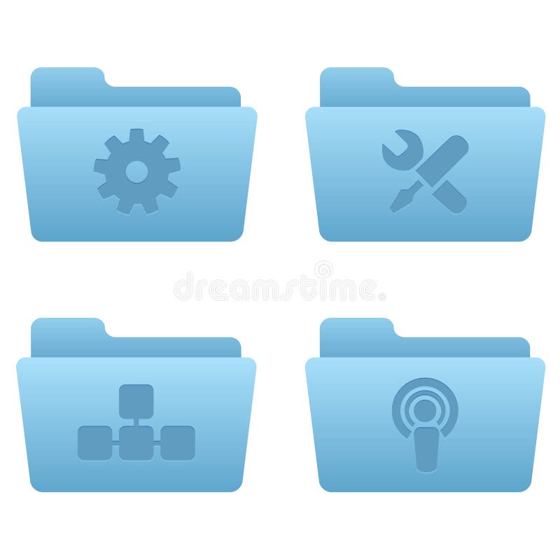 Internet Icons | Light Blue Folders 03 Stock Vector - Illustration of ...