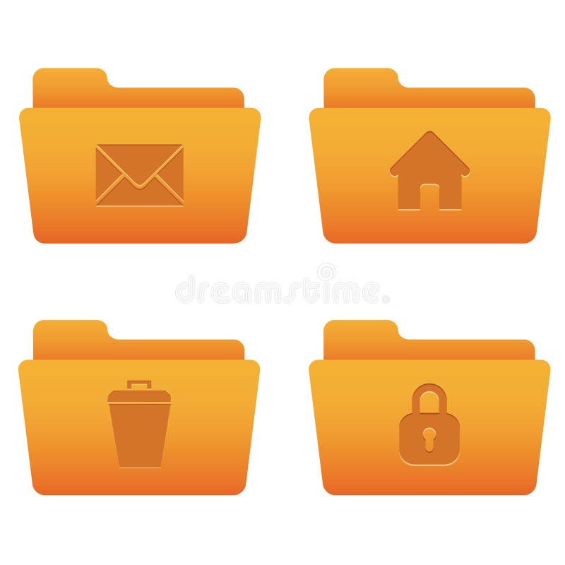 Internet Icons | Orange Folders 04 Stock Vector - Illustration of ...