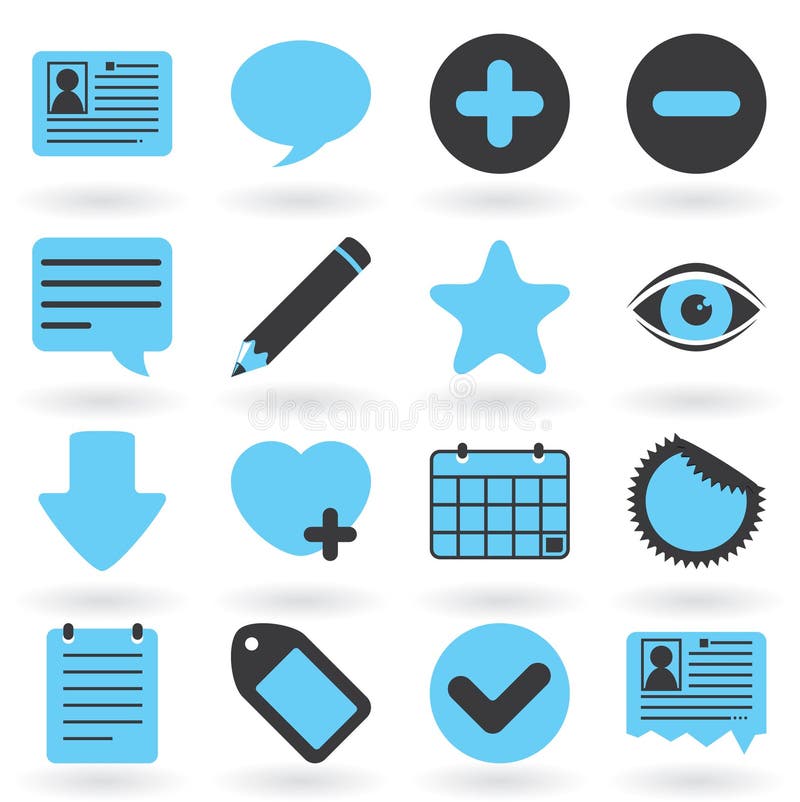 Web and Internet Icons Set stock vector. Illustration of plus - 18626611