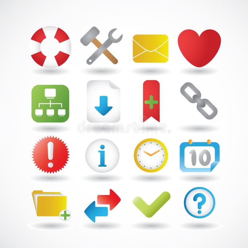 Web and Internet Icons Set stock vector. Illustration of plus - 18626611