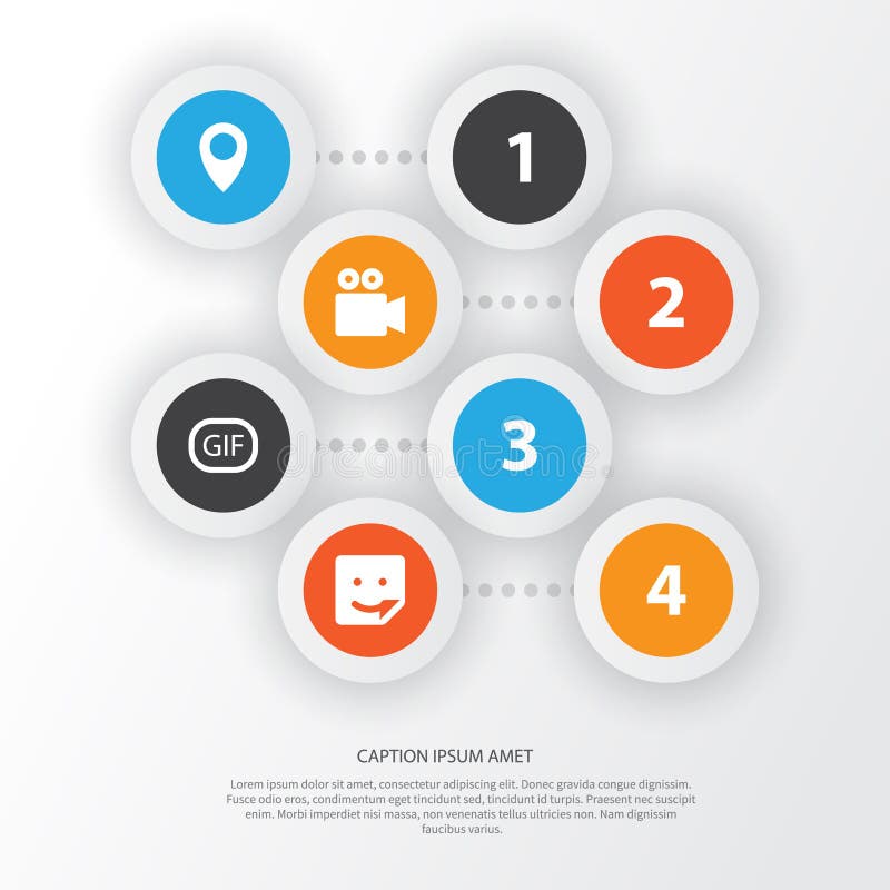 Internet Icons Set. Collection of Chat, Pin, Gif Sticker and Other ...