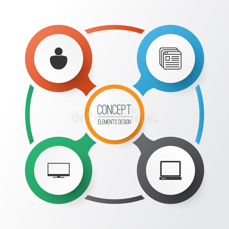 Internet Icons Set. Collection of PC, Display Stock Vector ...