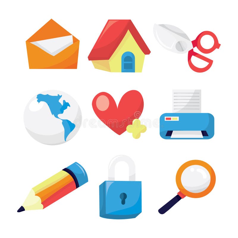 Internet Icons stock illustration. Illustration of lock - 133682350