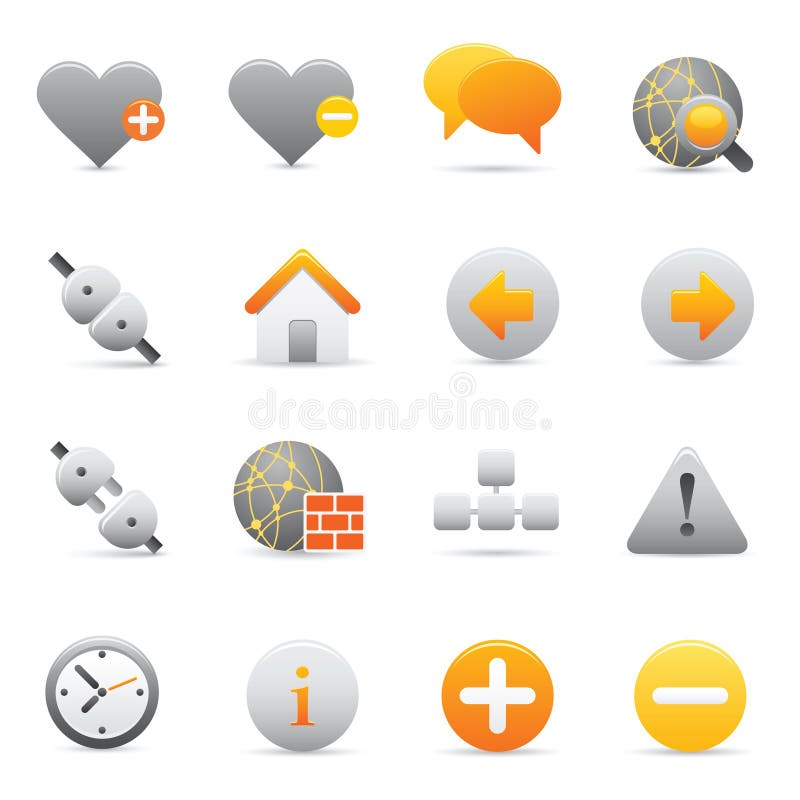 Internet Icons | Yellow 05 stock vector. Illustration of searching ...