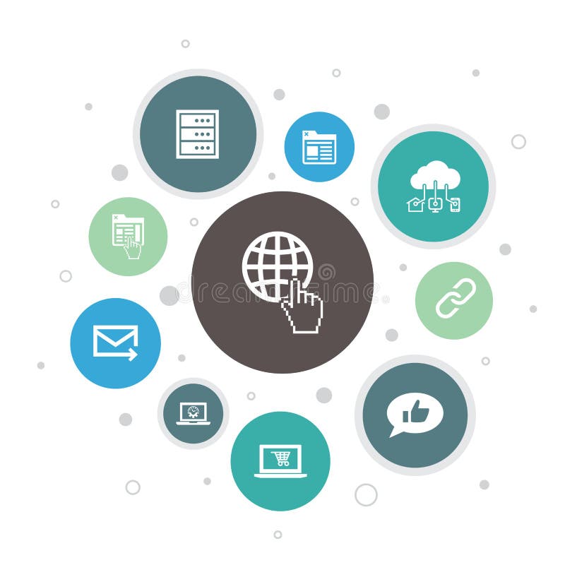 Internet Infografik 10 Schritte Pixel Vektor Abbildung - Illustration ...