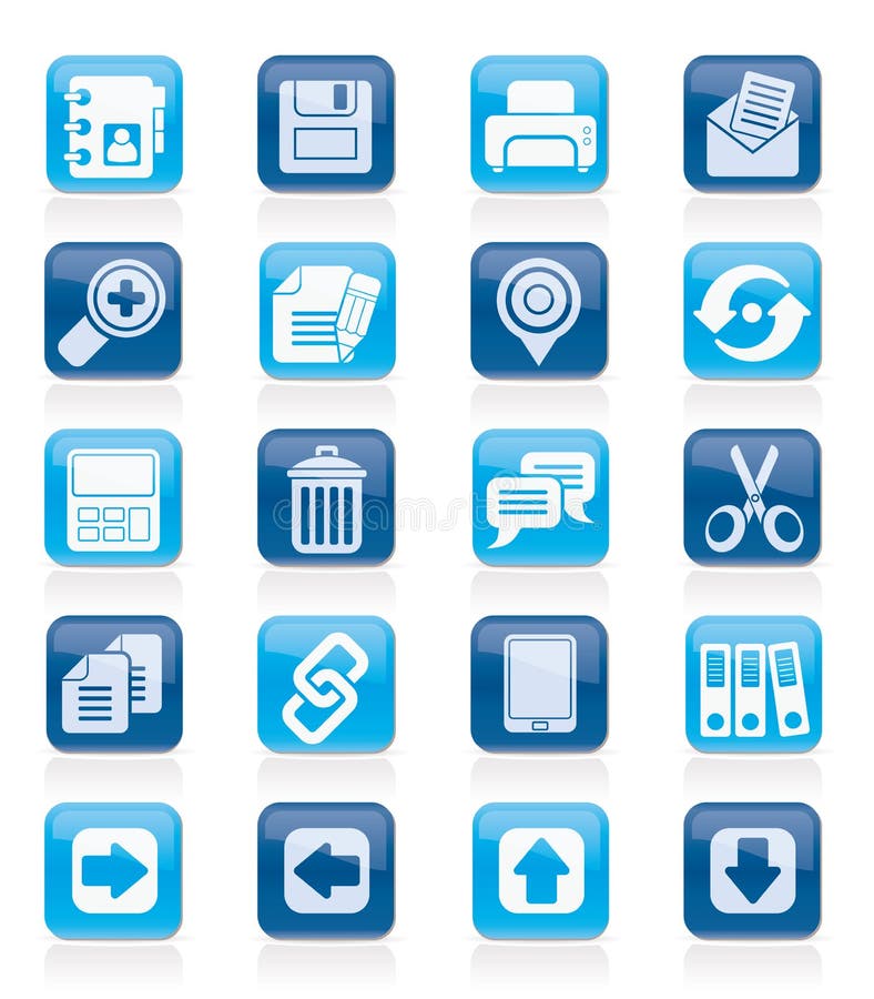 Blue Square Web Buttons [1] Stock Illustration - Illustration of ...