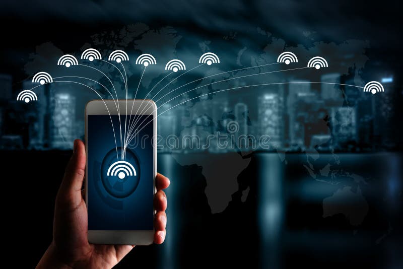 Internet Iot Man Use Smartphone Internet of Things Technology ( Stock ...