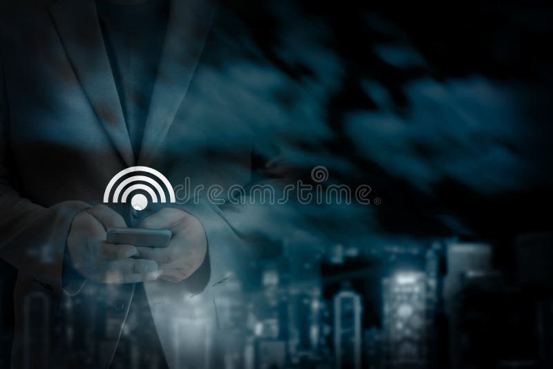 Internet Iot Man Use Smartphone Internet of Things Technology ( Stock ...