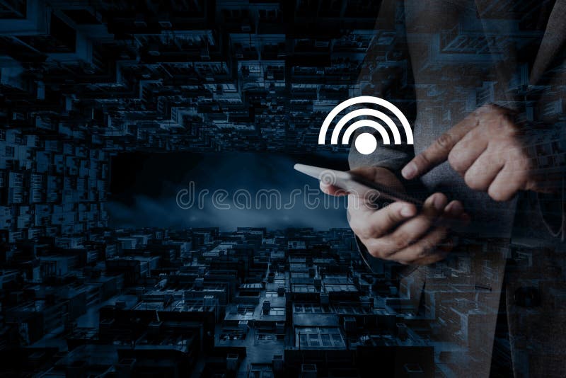 Internet Iot Man Use Smartphone Internet of Things Technology ( Stock ...