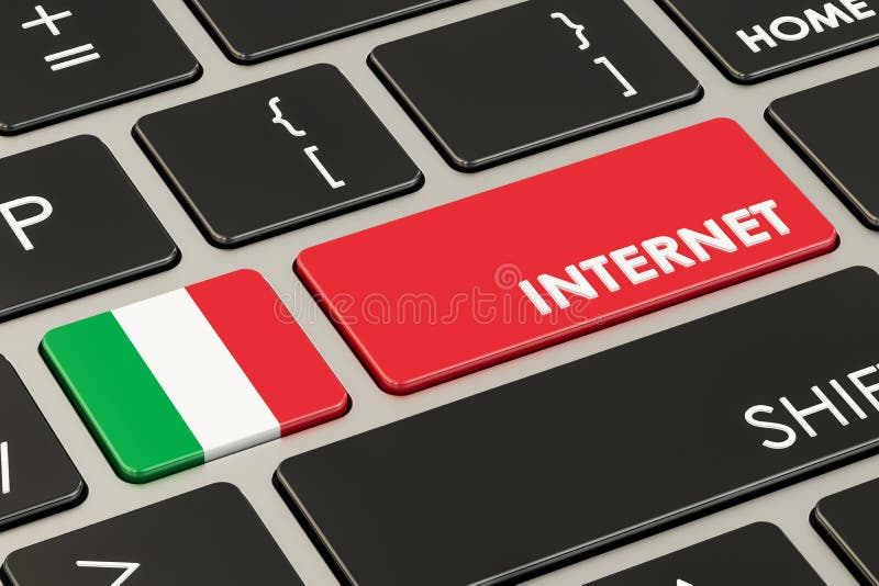 Internet in Italy Concept, 3D Stock Illustration - Illustration of ...