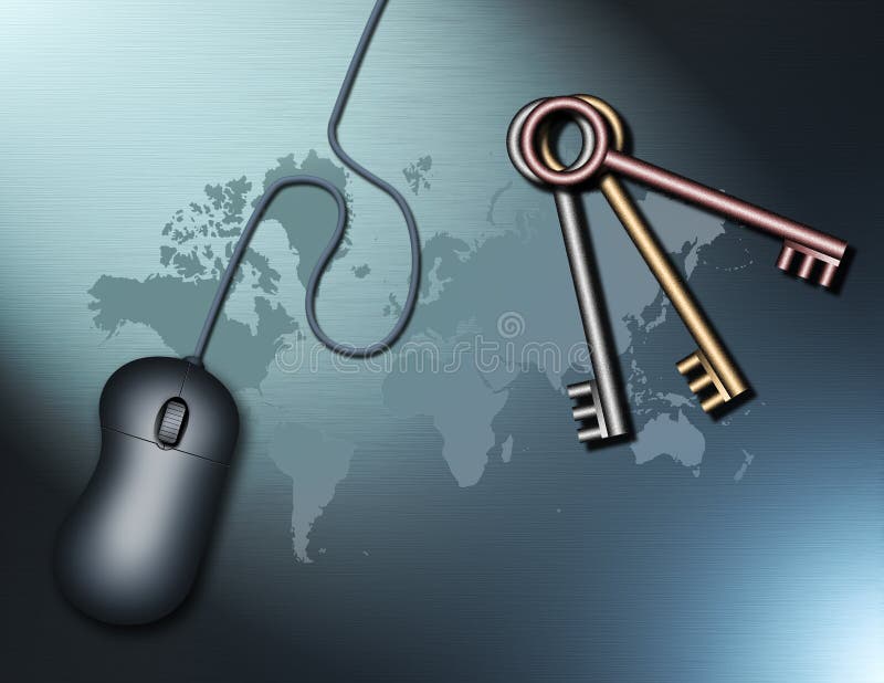 Keys to Binary Globe stock illustration. Illustration of internet - 634249