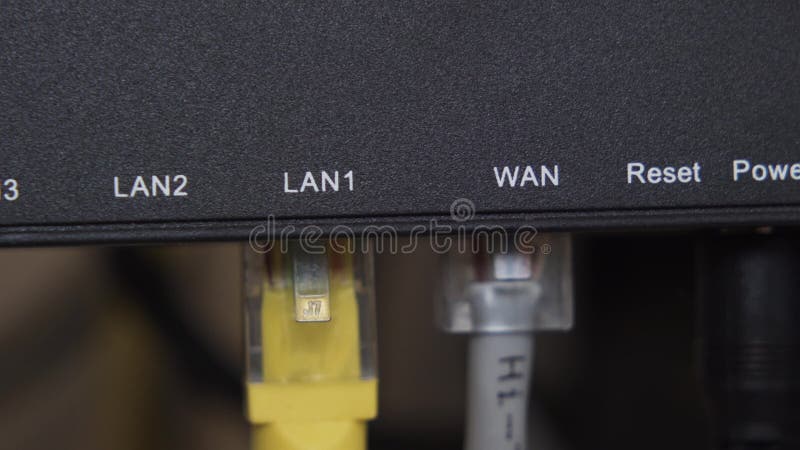 Back View of Router with Connected LAN Cables Stock Video - Video of ...