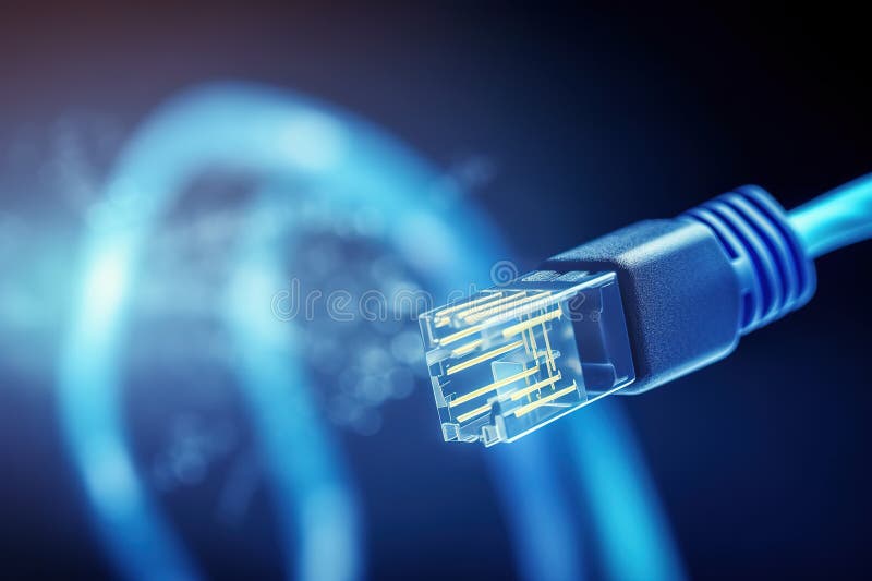 Internet LAN Network Connection Ethernet Cable. Internet Cord RJ Stock ...