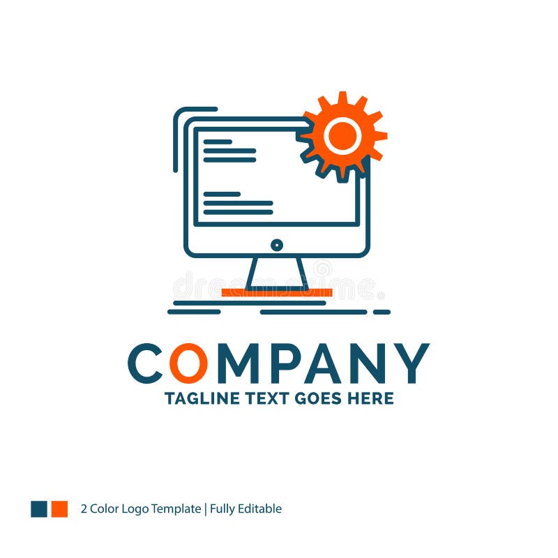 Internet, Layout, Page, Site, Static Logo Design. Blue and Orang Stock ...