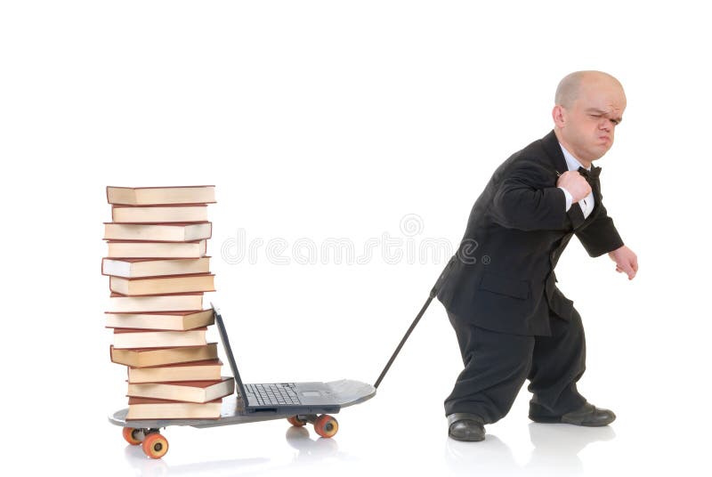 Internet Library Dwarf Surfing Stock Photo - Image of book, autosomal ...
