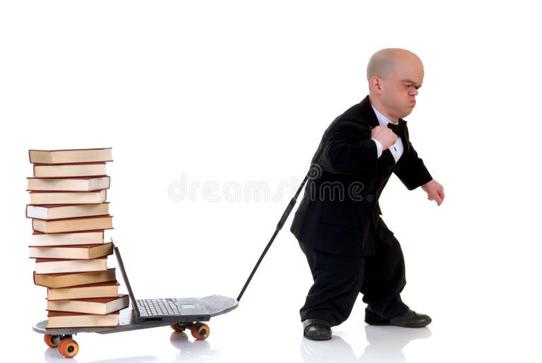 Internet Library Dwarf Surfing Stock Image - Image of dwarfism ...