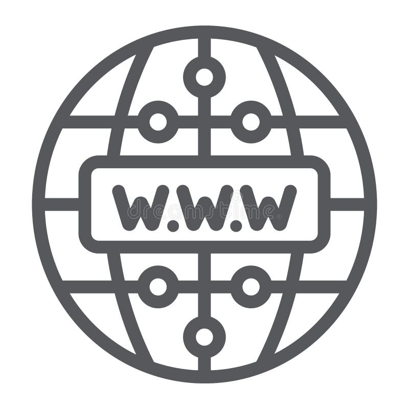 Internet Line Icon, Website And Globe, Network Sign, Vector Graphics, A ...