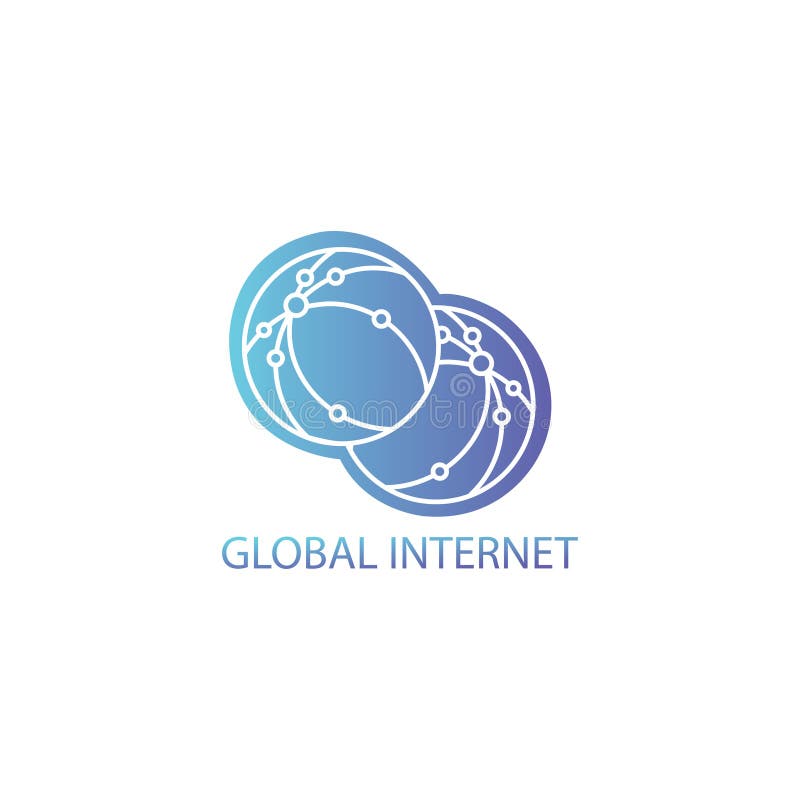 Internet Logo Circle Outline Color Illustration Globe Design Template ...