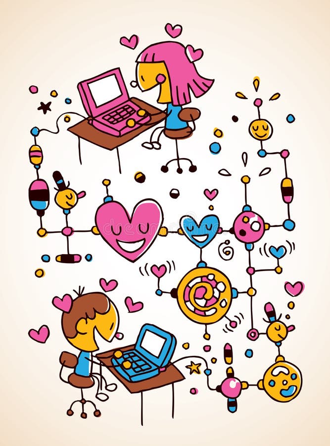 Internet love stock vector. Illustration of abstract - 24118120