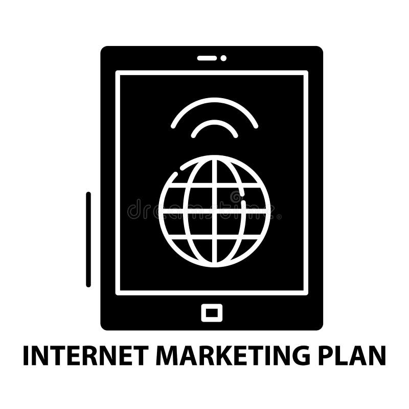 Internet Marketing Plan Icon, Black Vector Sign with Editable Strokes ...