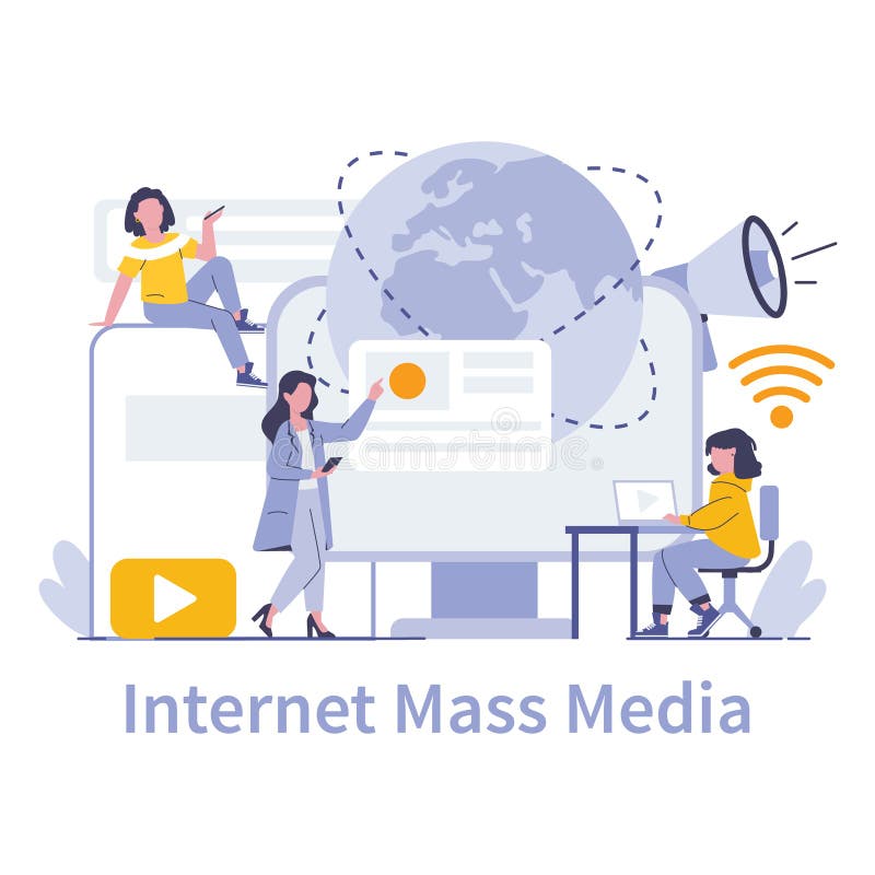 Internet Mass Media Concept. Flat Vector Illustration. Stock Vector ...