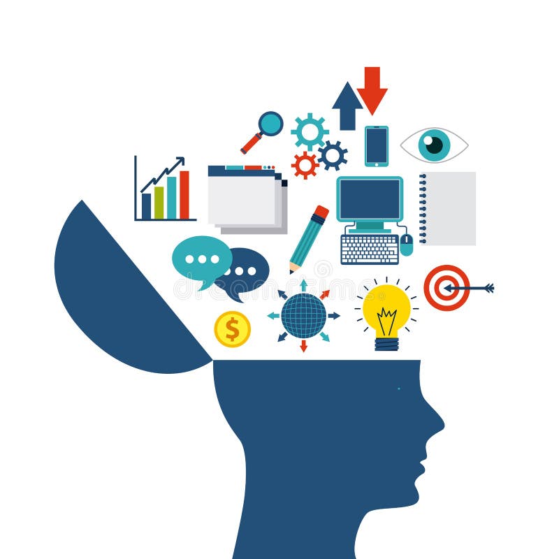 Internet Media Icon and Human Head Design. Vector Graphic Stock ...