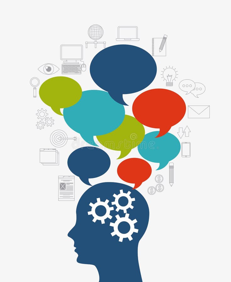 Internet Media Icon and Human Head Design. Vector Graphic Stock ...