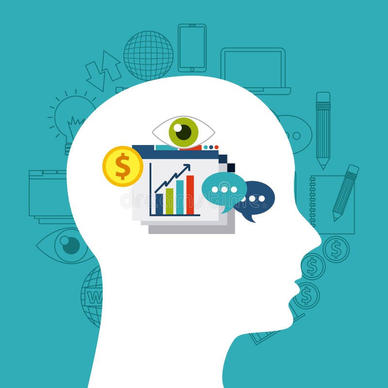 Internet Media Icon and Human Head Design. Vector Graphic Stock ...