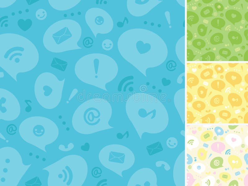 Internet Message Symbols Seamless Pattern Stock Vector - Illustration ...