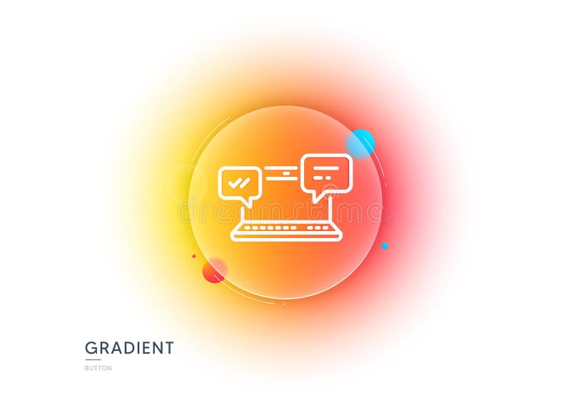Internet Messages Icon. Chat or Conversation. Gradient Blur Button ...